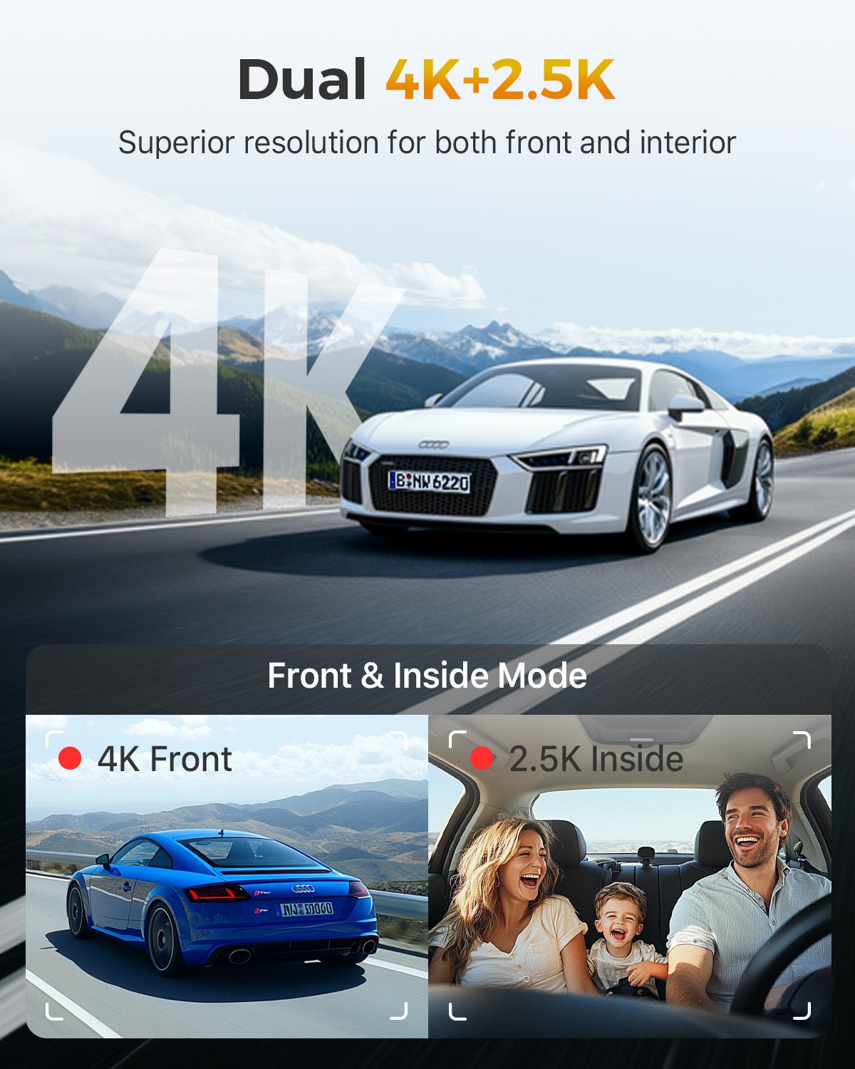 GKU D1000 3 Channel 5.8GHz WiFi Dash Cam – gkutech